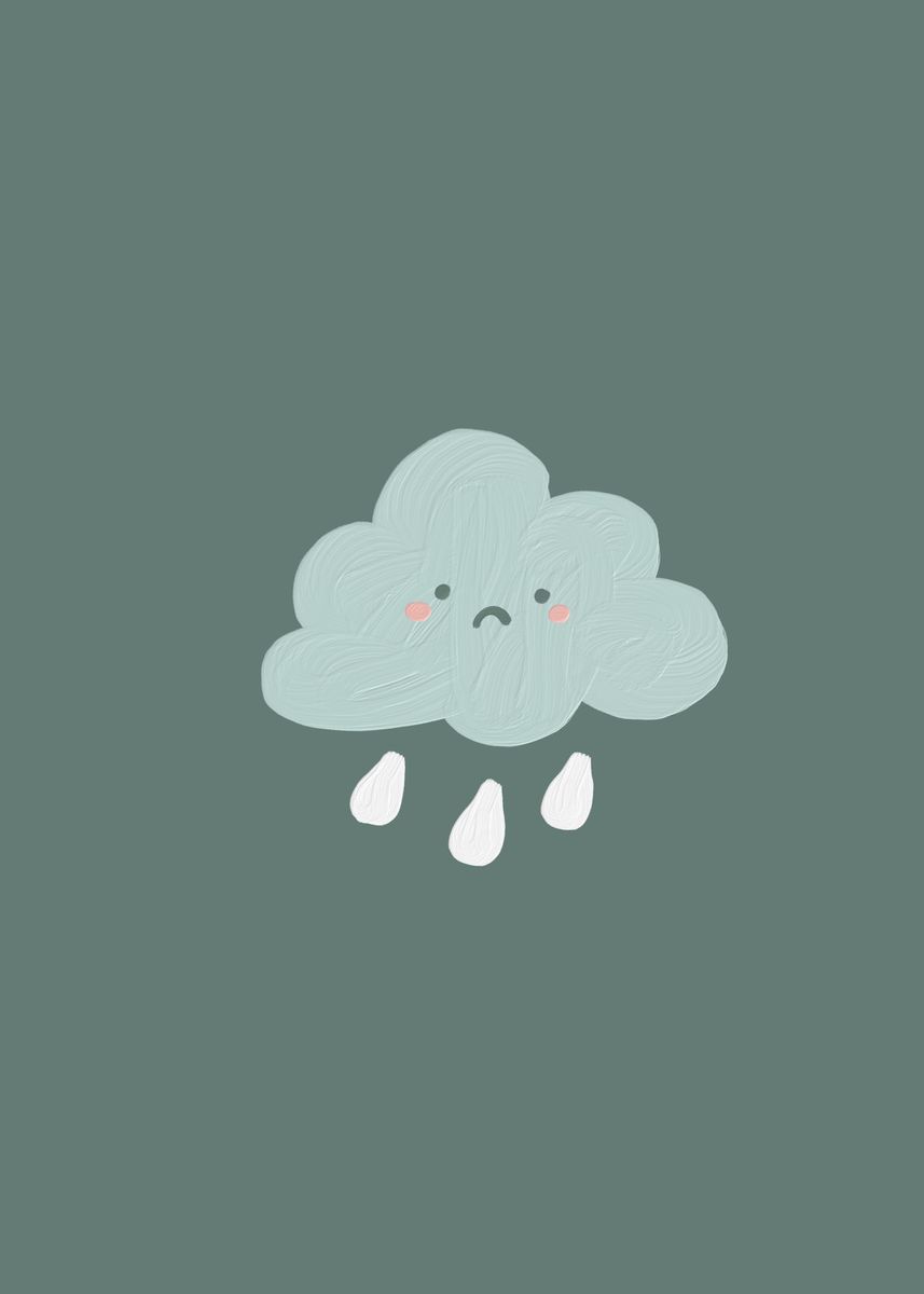 'Cute Raincloud' Poster, picture, metal print, paint by pearshapedboss ...