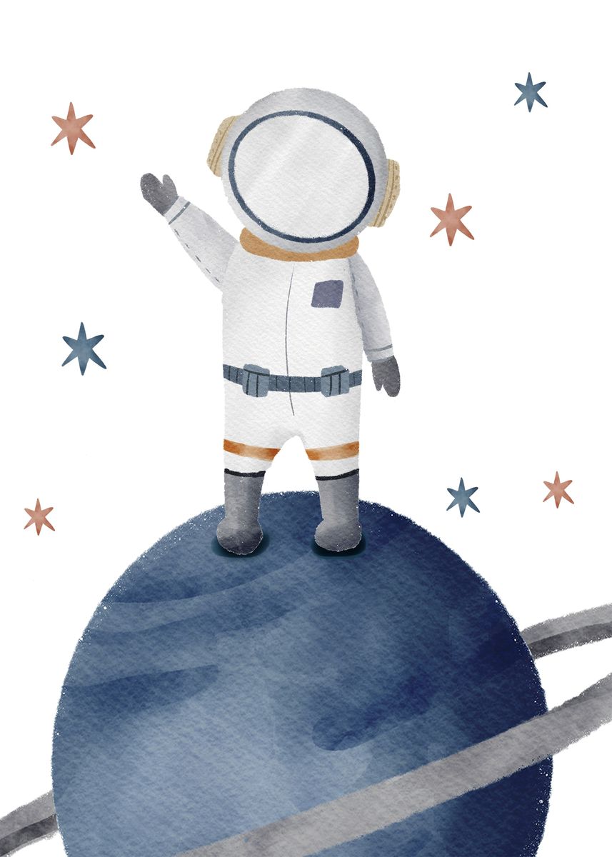 'Cute Astronaut' Poster by Tom Cage | Displate