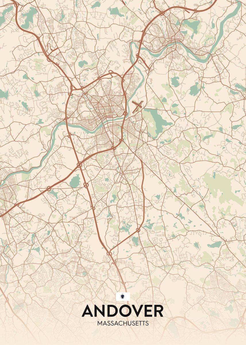 'Andover MA' Poster, picture, metal print, paint by IMR Designs | Displate