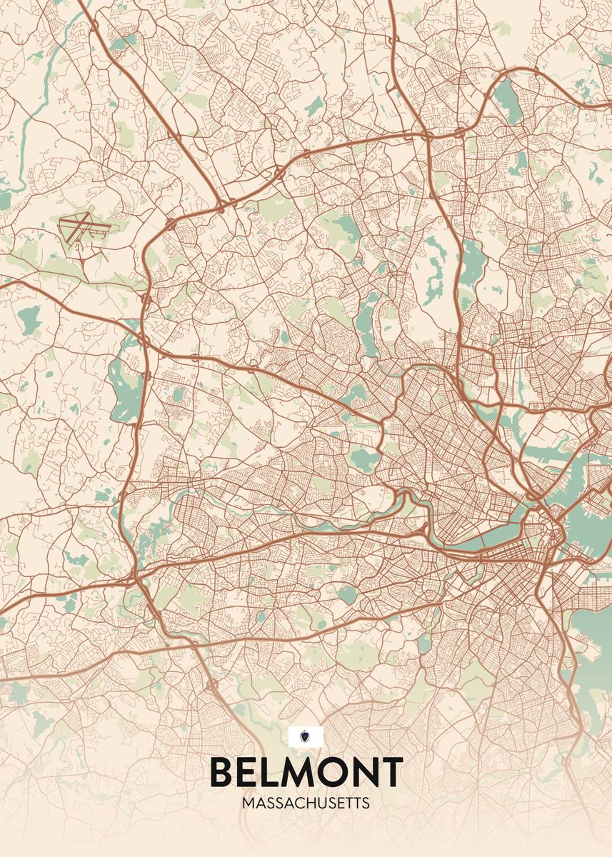 'Belmont MA' Poster, picture, metal print, paint by IMR Designs | Displate