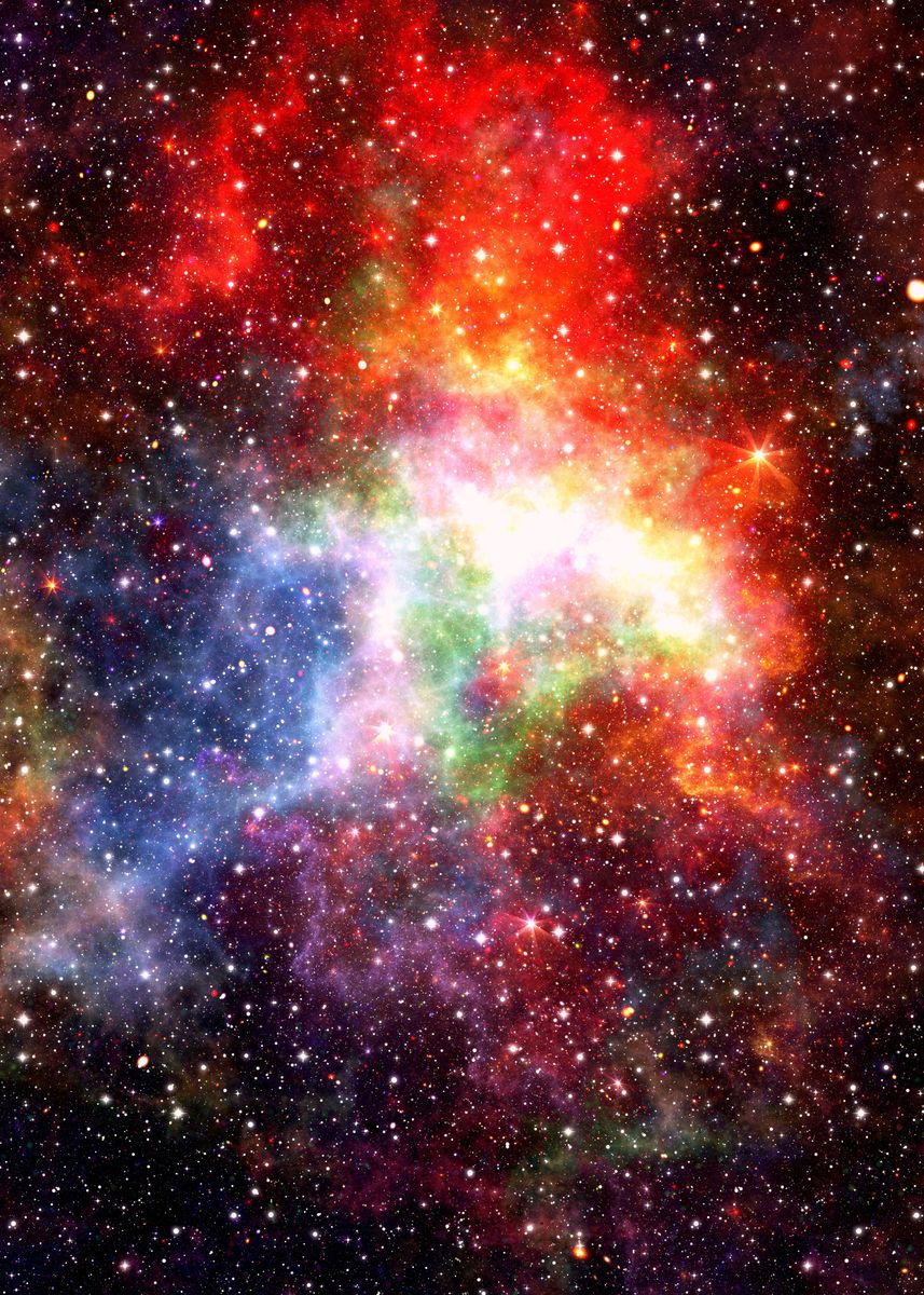 'Colored Space' Poster, picture, metal print, paint by Tom Cage | Displate