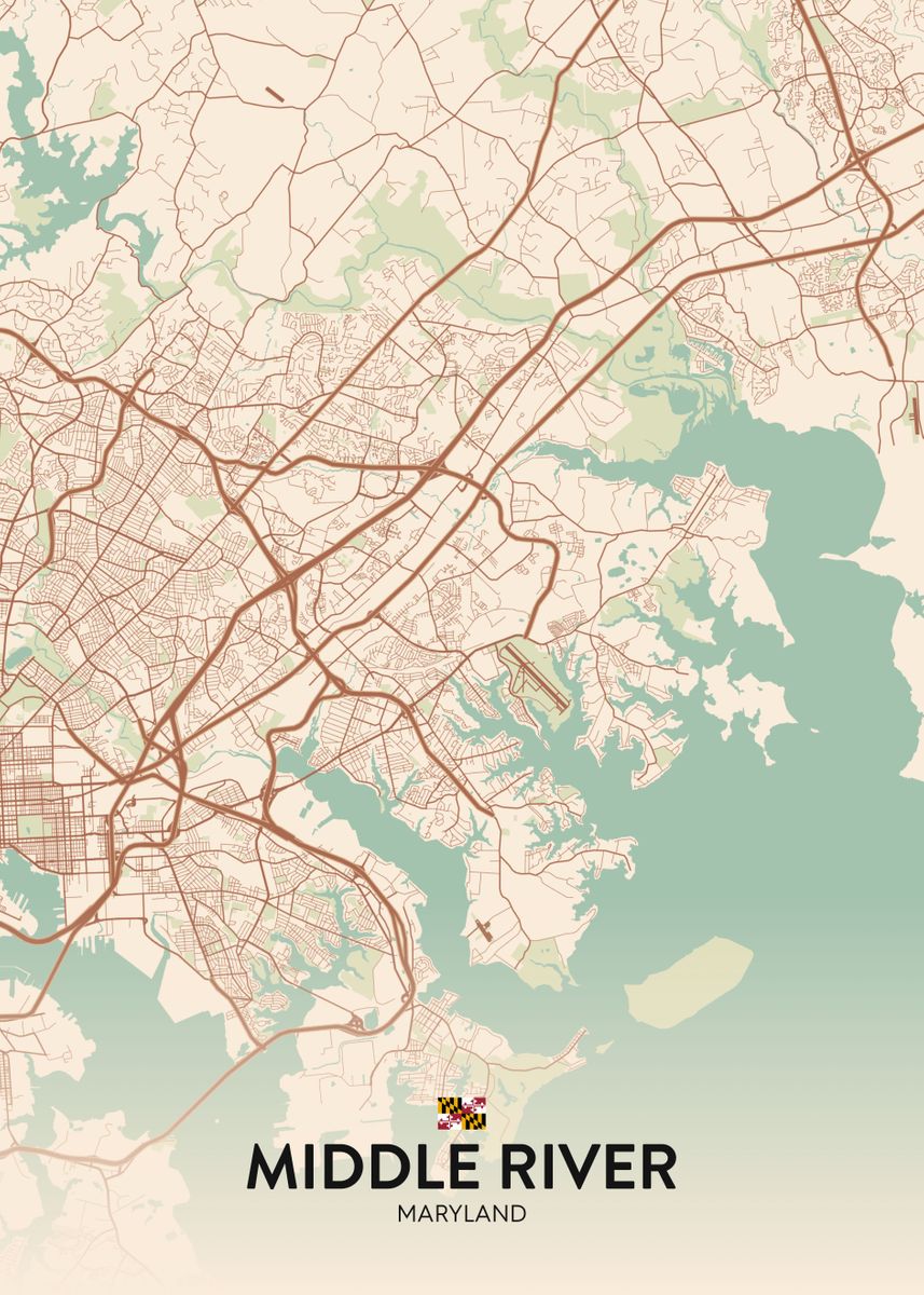 'Middle River MD' Poster, picture, metal print, paint by IMR Designs ...