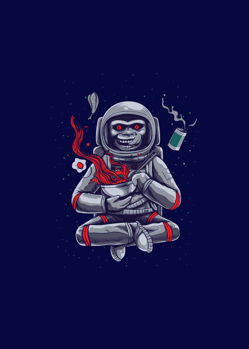 'Space Monkey' Poster by pearshapedboss | Displate