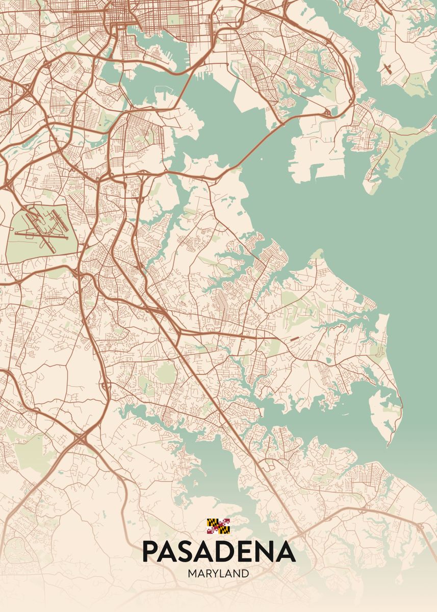 'Pasadena MD' Poster, picture, metal print, paint by IMR Designs | Displate