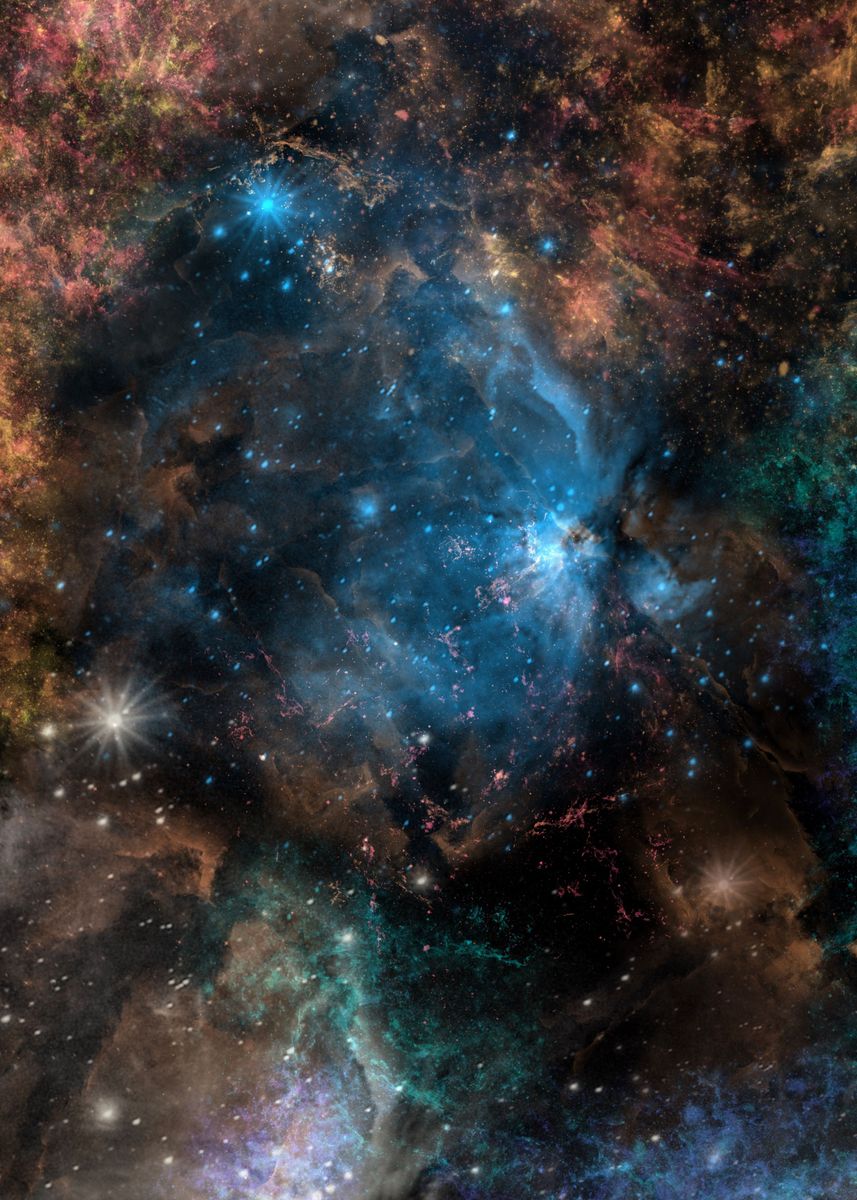 'Lovely Galaxy ' Poster, picture, metal print, paint by Tom Cage | Displate