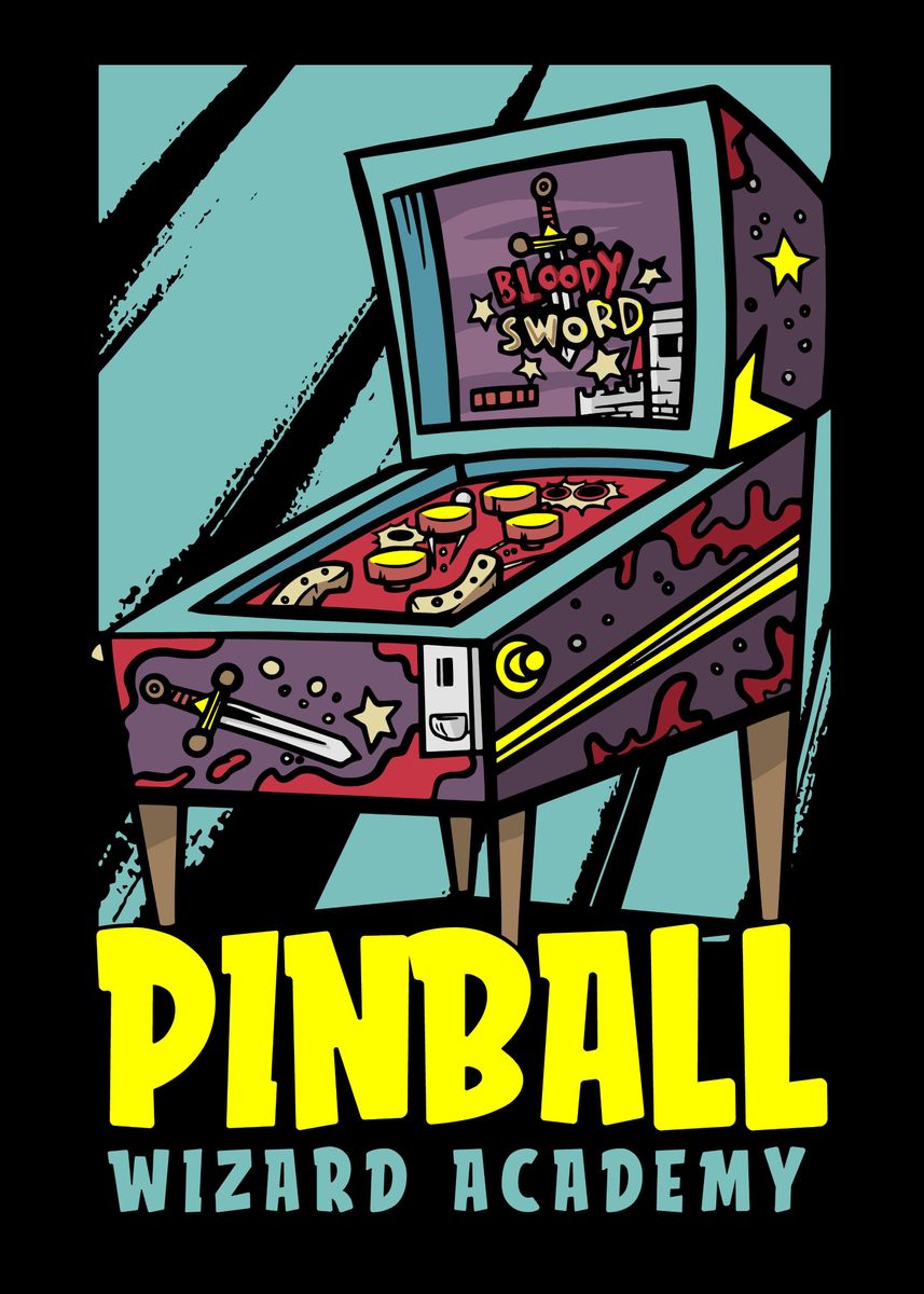 'Pinball Arcade Game' Poster, picture, metal print, paint by ...