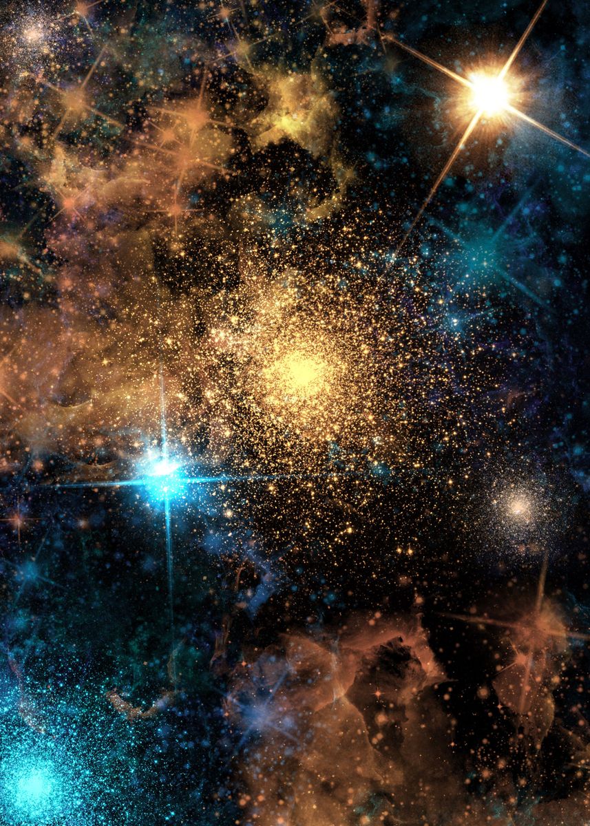 'Shiny Galaxy' Poster, picture, metal print, paint by Tom Cage | Displate