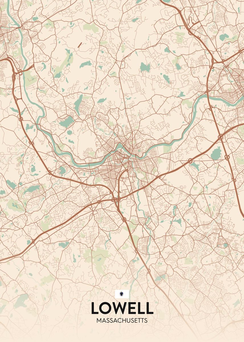 'Lowell MA' Poster, picture, metal print, paint by IMR Designs | Displate