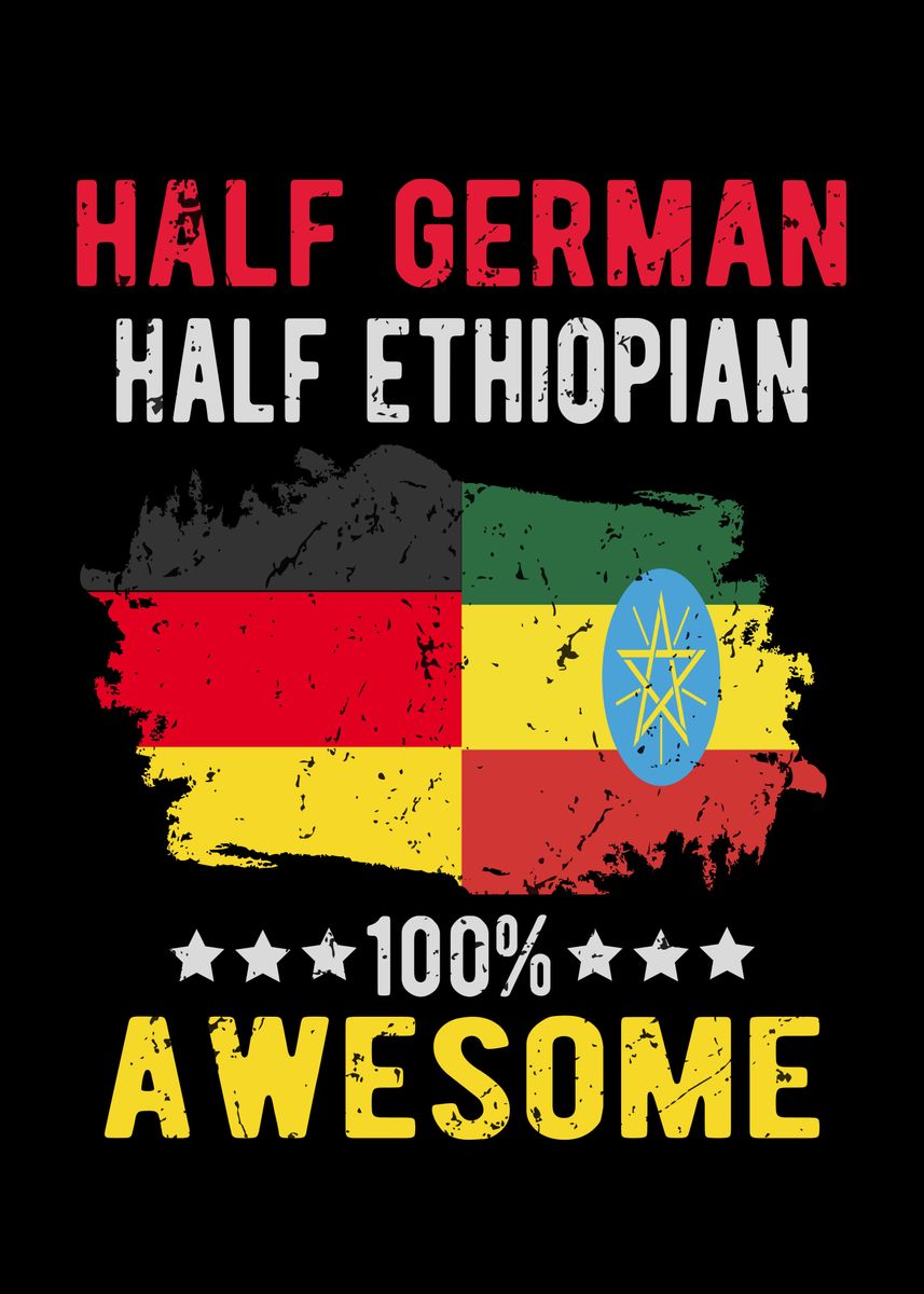 'Half German Half Ethiopian' Poster, picture, metal print, paint by ...