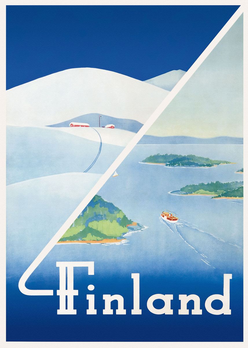'Finland Summer Winter' Poster, picture, metal print, paint by Sam Kal ...