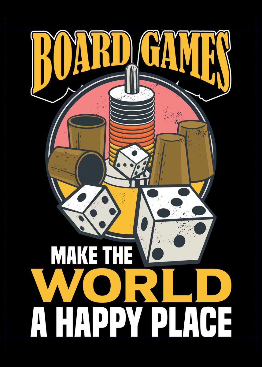 'Board game happy place' Poster, picture, metal print, paint by Andreas ...