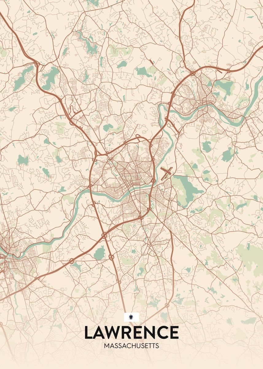 'Lawrence MA' Poster, picture, metal print, paint by IMR Designs | Displate