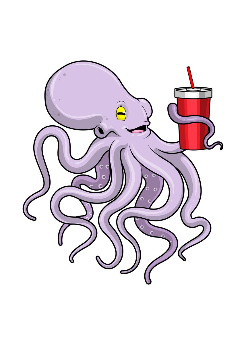 'Octopus Drinking mug' Poster by Markus Schnabel | Displate