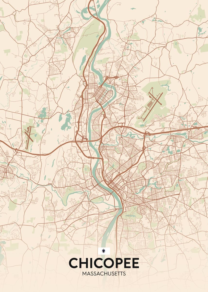 'Chicopee MA' Poster, picture, metal print, paint by IMR Designs | Displate