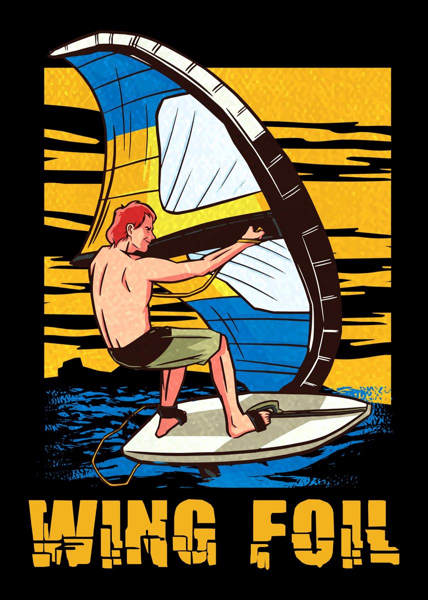 'Wing Surfing' Poster by BobbyBubble | Displate