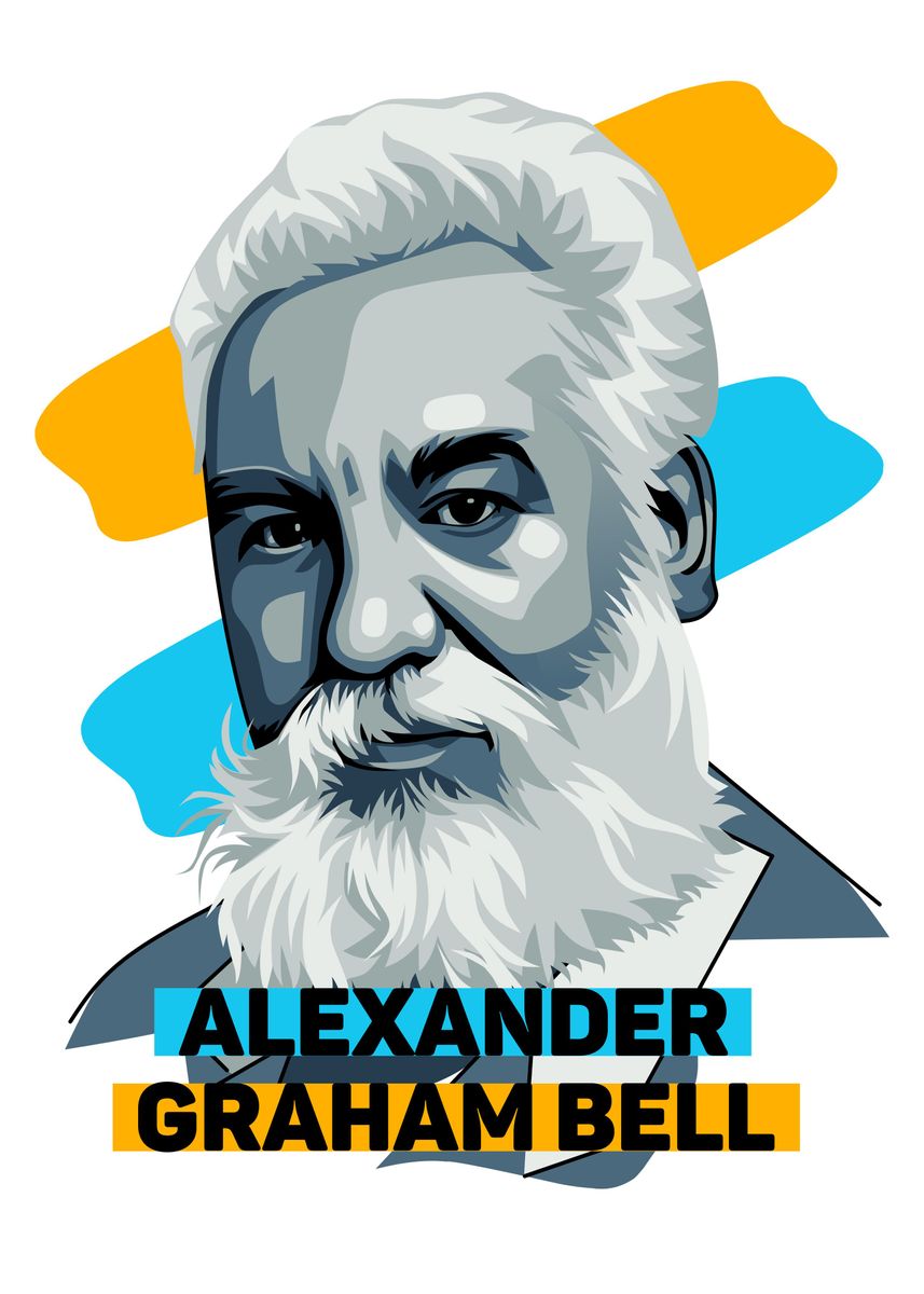 'Alexander Graham Bell' Poster, picture, metal print, paint by V Styler ...