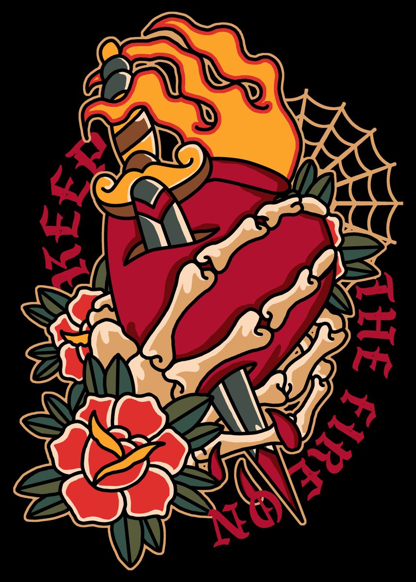'keep da fire' Poster, picture, metal print, paint by madart studio ...
