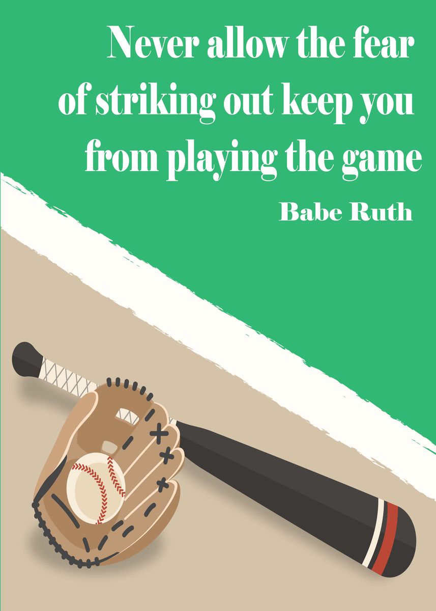 'baseball Quotes' Poster, picture, metal print, paint by Lardis Art ...