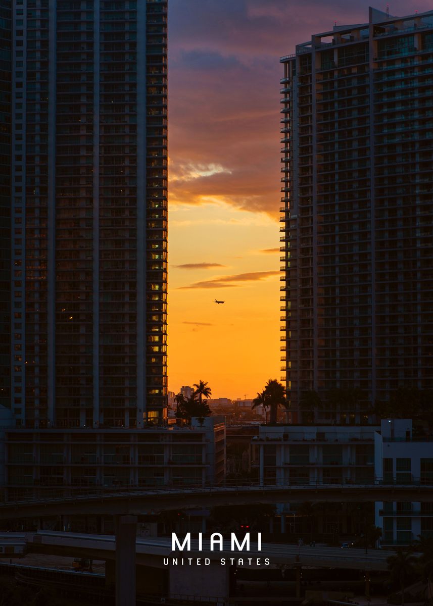 'Miami ' Poster, picture, metal print, paint by Big City | Displate