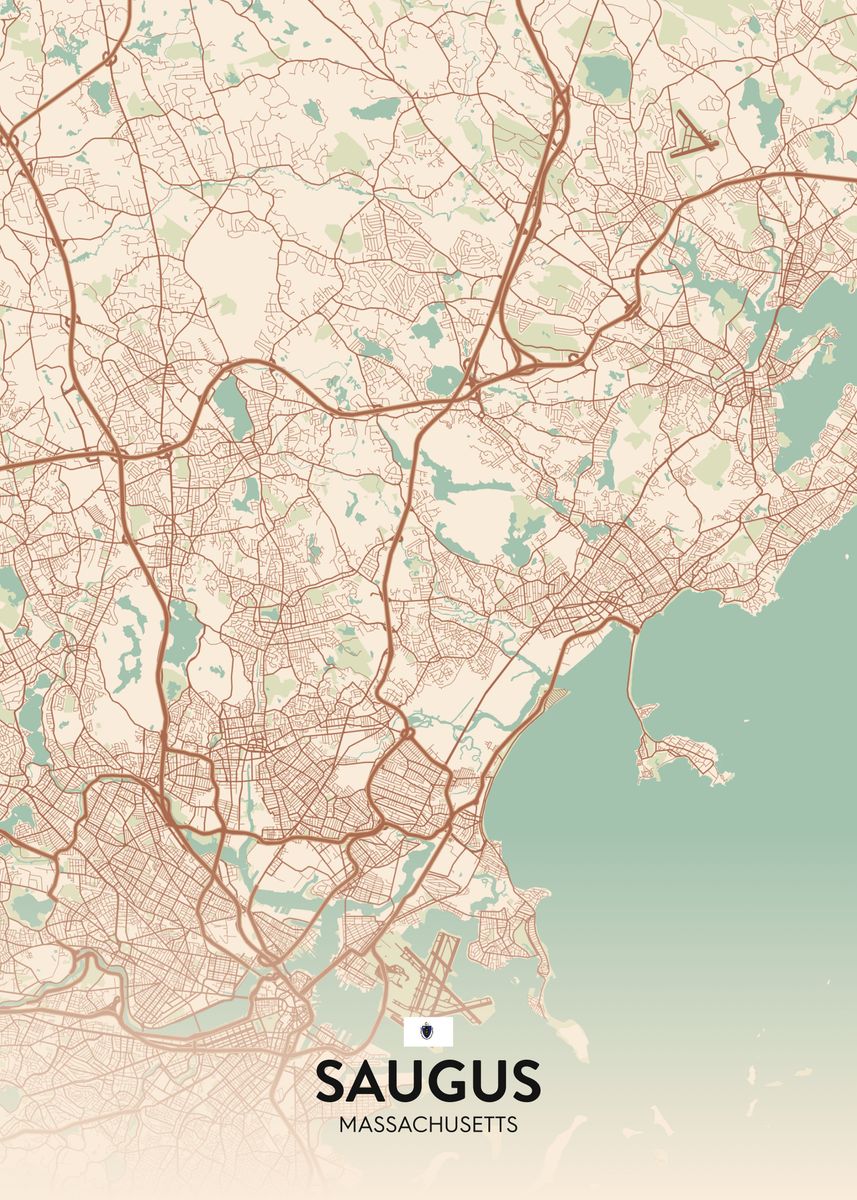 'Saugus MA' Poster, picture, metal print, paint by IMR Designs | Displate