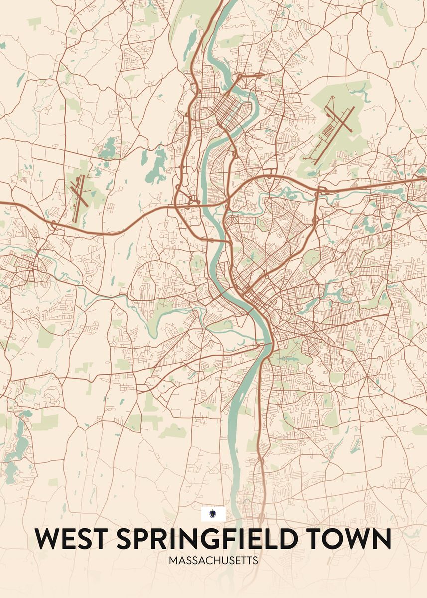 'West Springfield Town MA' Poster, picture, metal print, paint by IMR ...