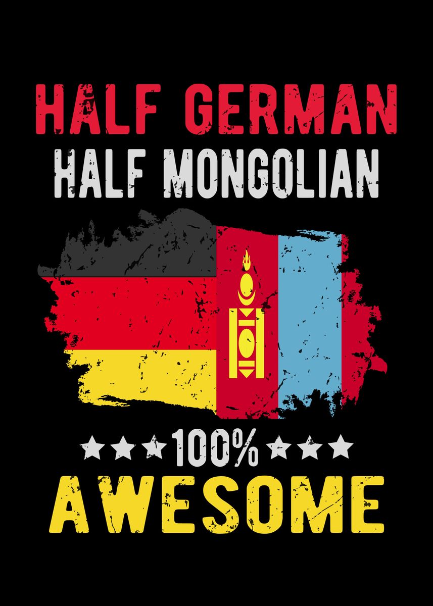 'Half German Half Mongolian' Poster, picture, metal print, paint by ...