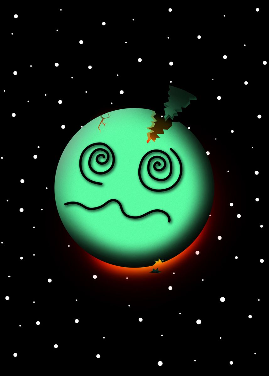 'Mood Planet broken' Poster, picture, metal print, paint by ...