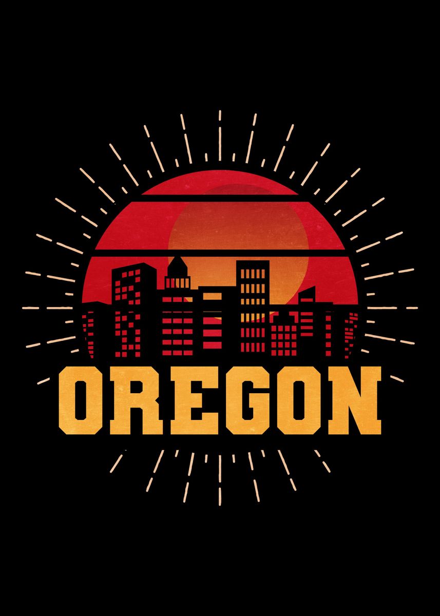 'Retro Oregon State' Poster, picture, metal print, paint by Hexor ...