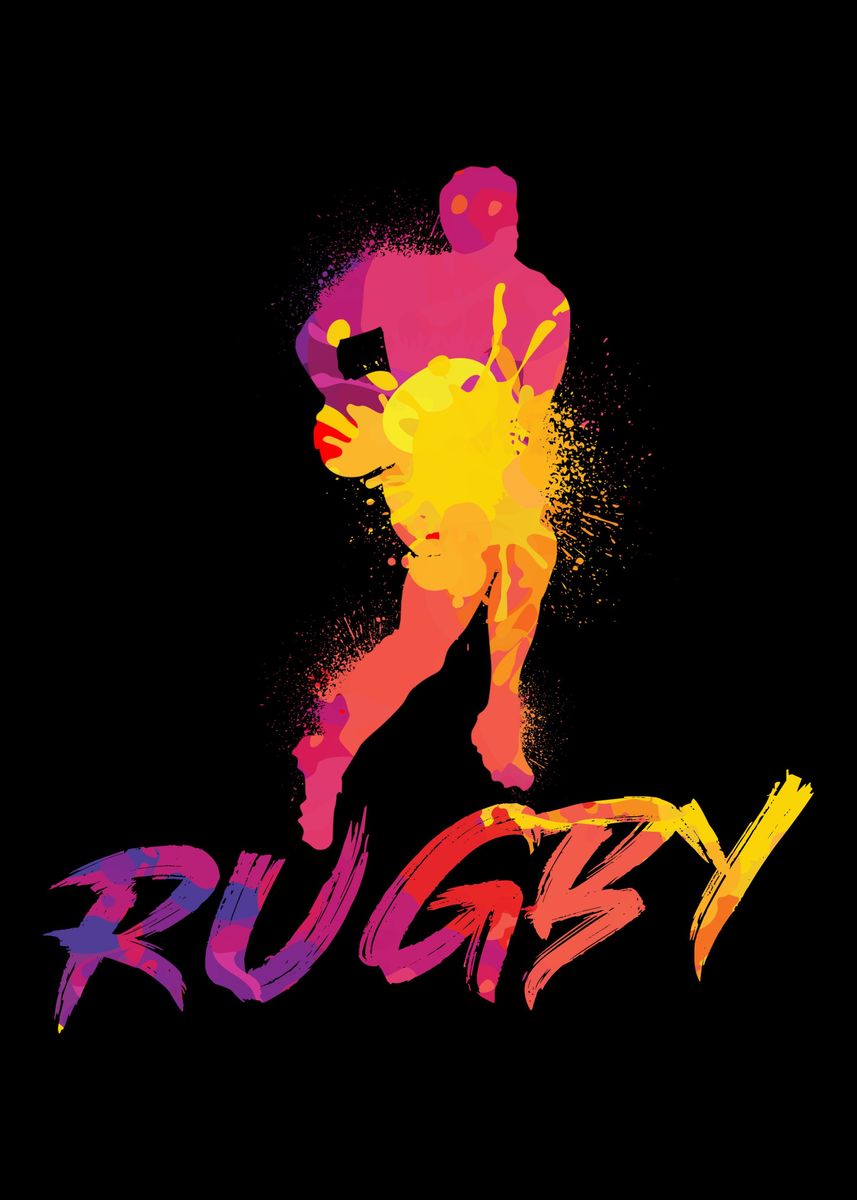 'Splash Rugby Player' Poster by professionaldesigns | Displate