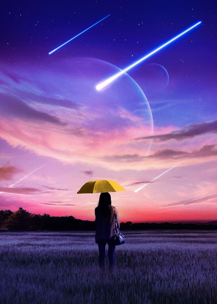 'Starfall' Poster, picture, metal print, paint by Jxime | Displate