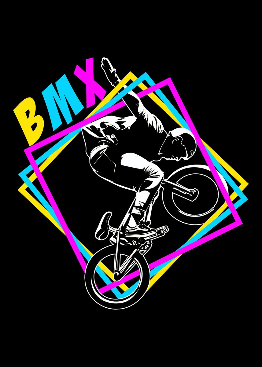 'Colorful BMX Freestyle' Poster by professionaldesigns | Displate