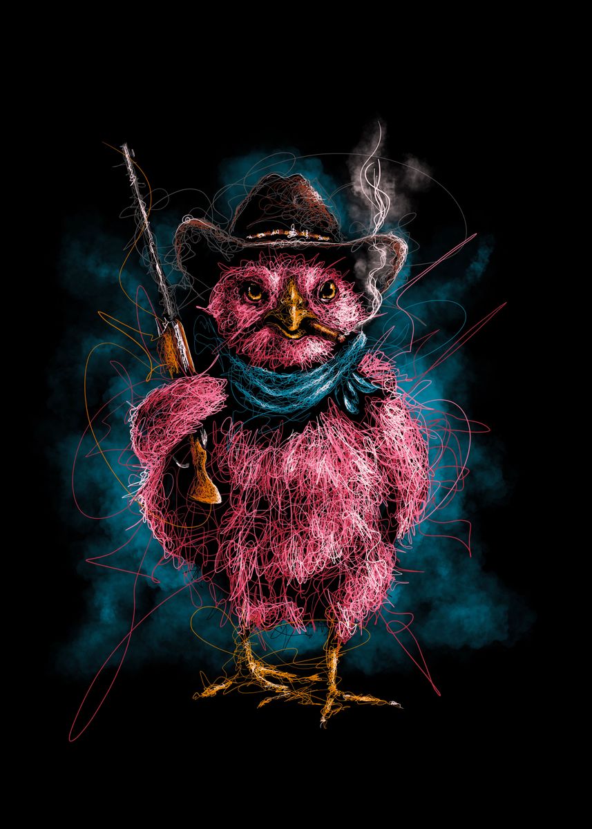 'ChicKen cowboy 1' Poster, picture, metal print, paint by yunur mawan ...