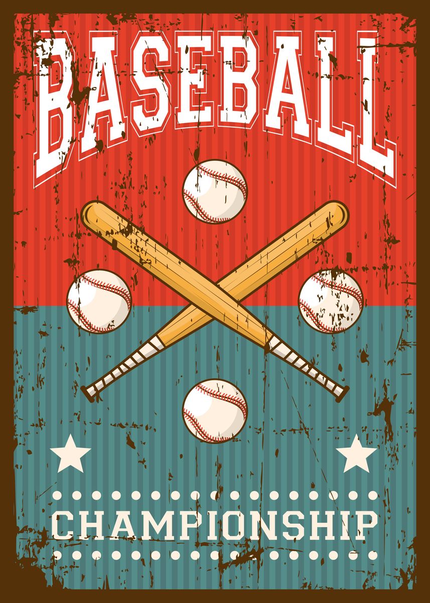 'Baseball Champion' Poster by Tom Cage | Displate