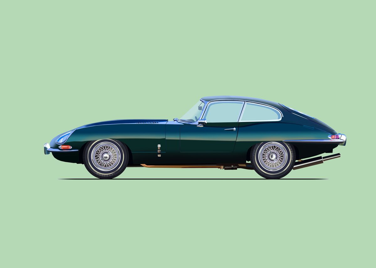 'Jaguar E Type' Poster by Edward Torry | Displate