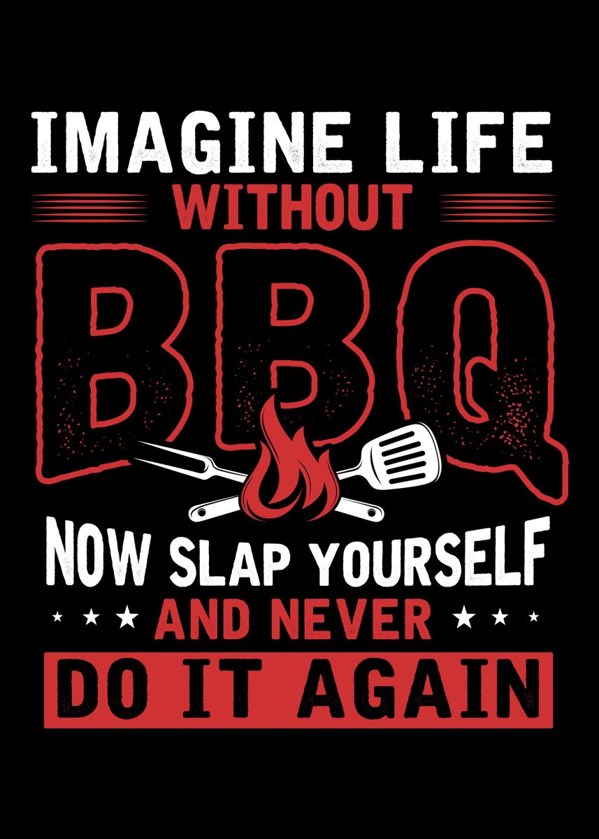 'BBQ Meat Grilling' Poster, picture, metal print, paint by ...