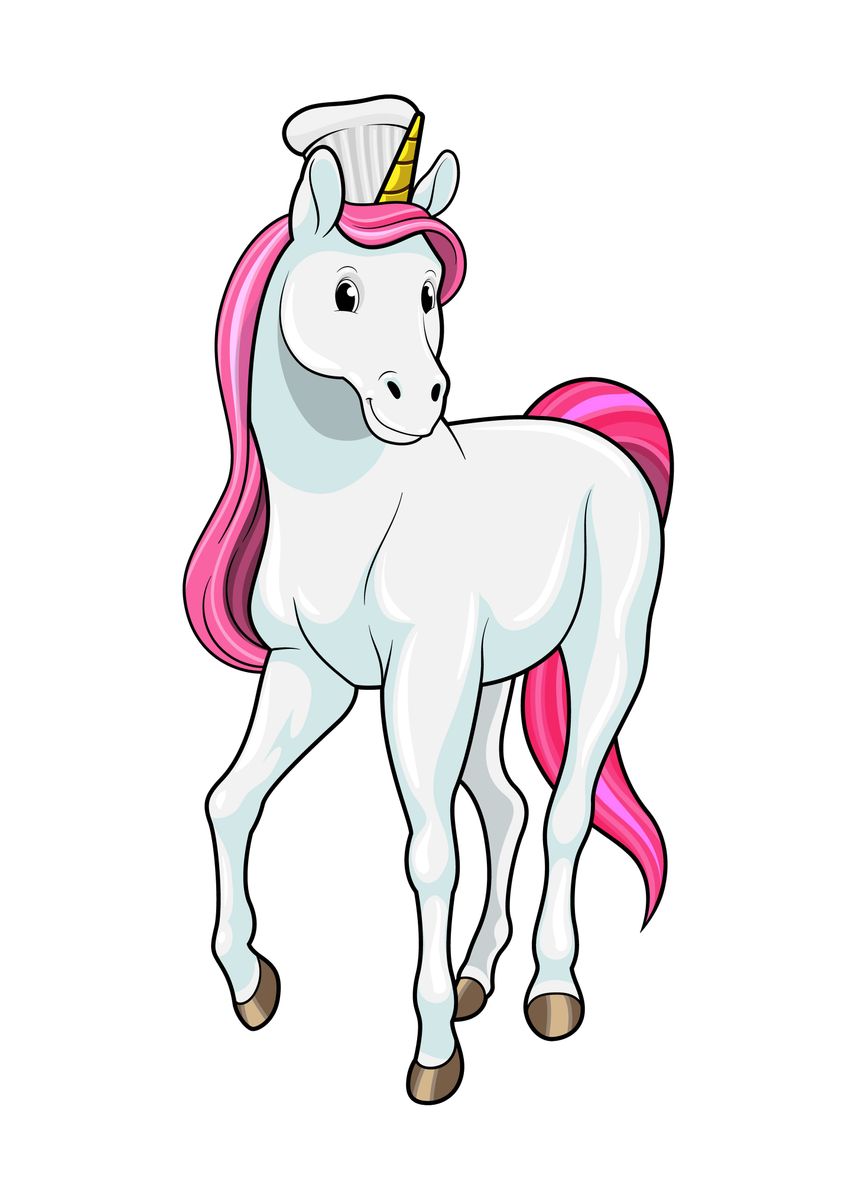 'Unicorn Cook Chef hat' Poster, picture, metal print, paint by Markus ...