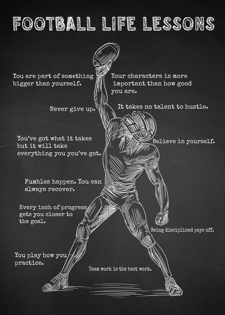 'Football life lessons' Poster, picture, metal print, paint by Mild pic ...