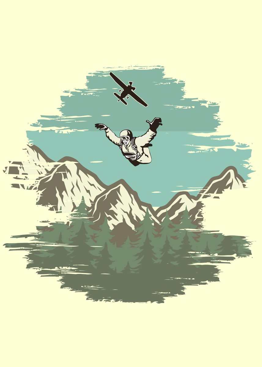 'Skydiving' Poster by Tom Cage | Displate