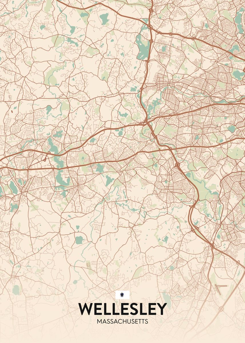 'Wellesley MA' Poster, picture, metal print, paint by IMR Designs ...