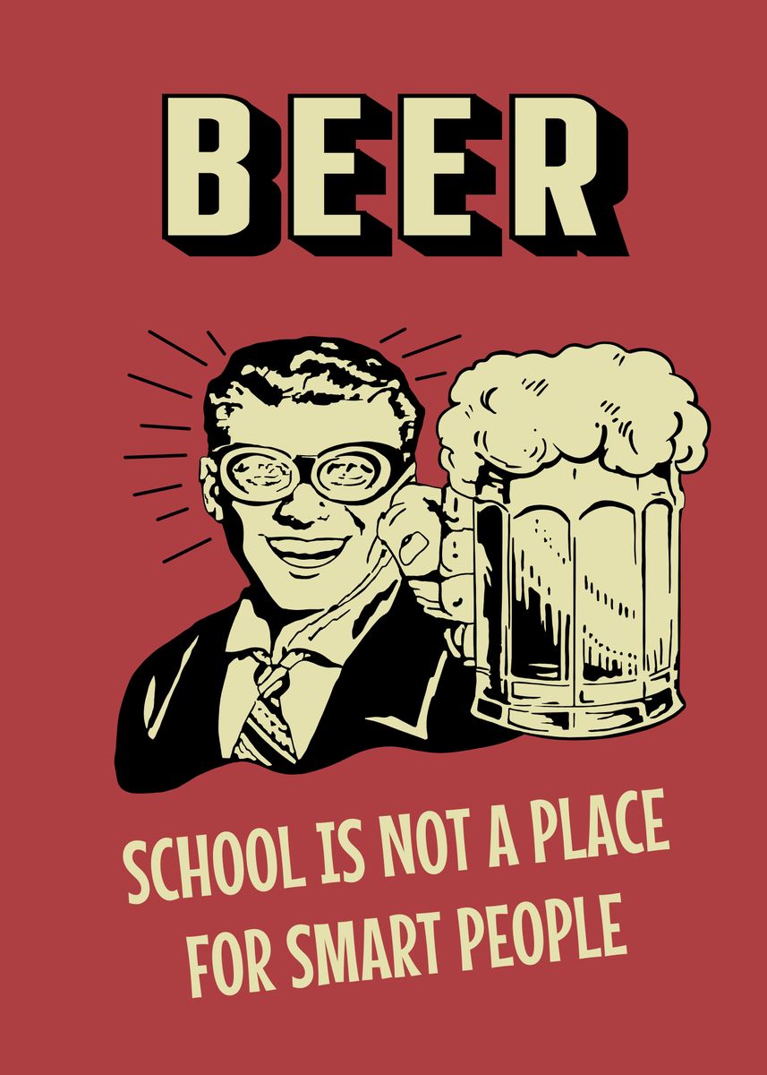 'Funny beer' Poster, picture, metal print, paint by Mild pic | Displate