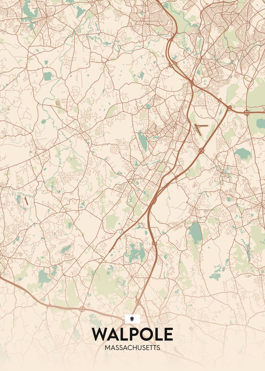 'Walpole MA' Poster, picture, metal print, paint by IMR Designs | Displate