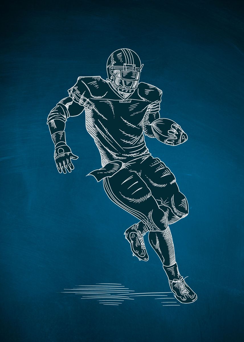 'Football players' Poster, picture, metal print, paint by Mild pic ...