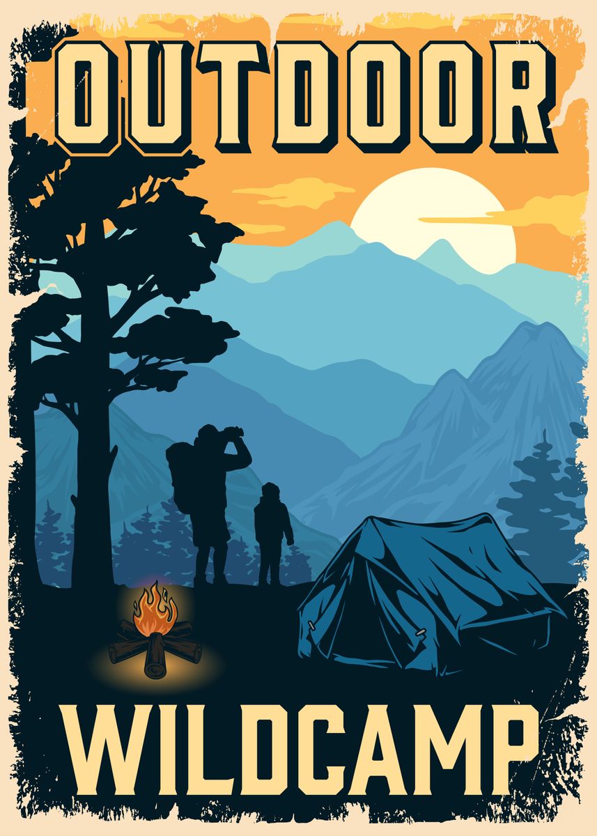 'Outdoor Wildcamp' Poster, picture, metal print, paint by dkDesign ...