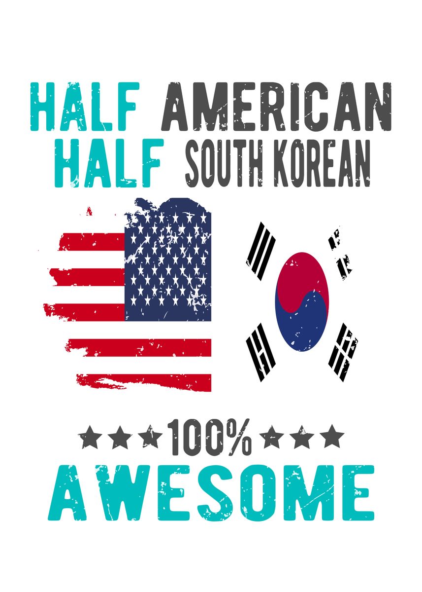 'Half American Half South' Poster, picture, metal print, paint by ...
