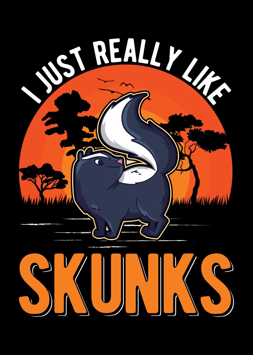 'Skunk Lover' Poster, picture, metal print, paint by FavoritePlates ...