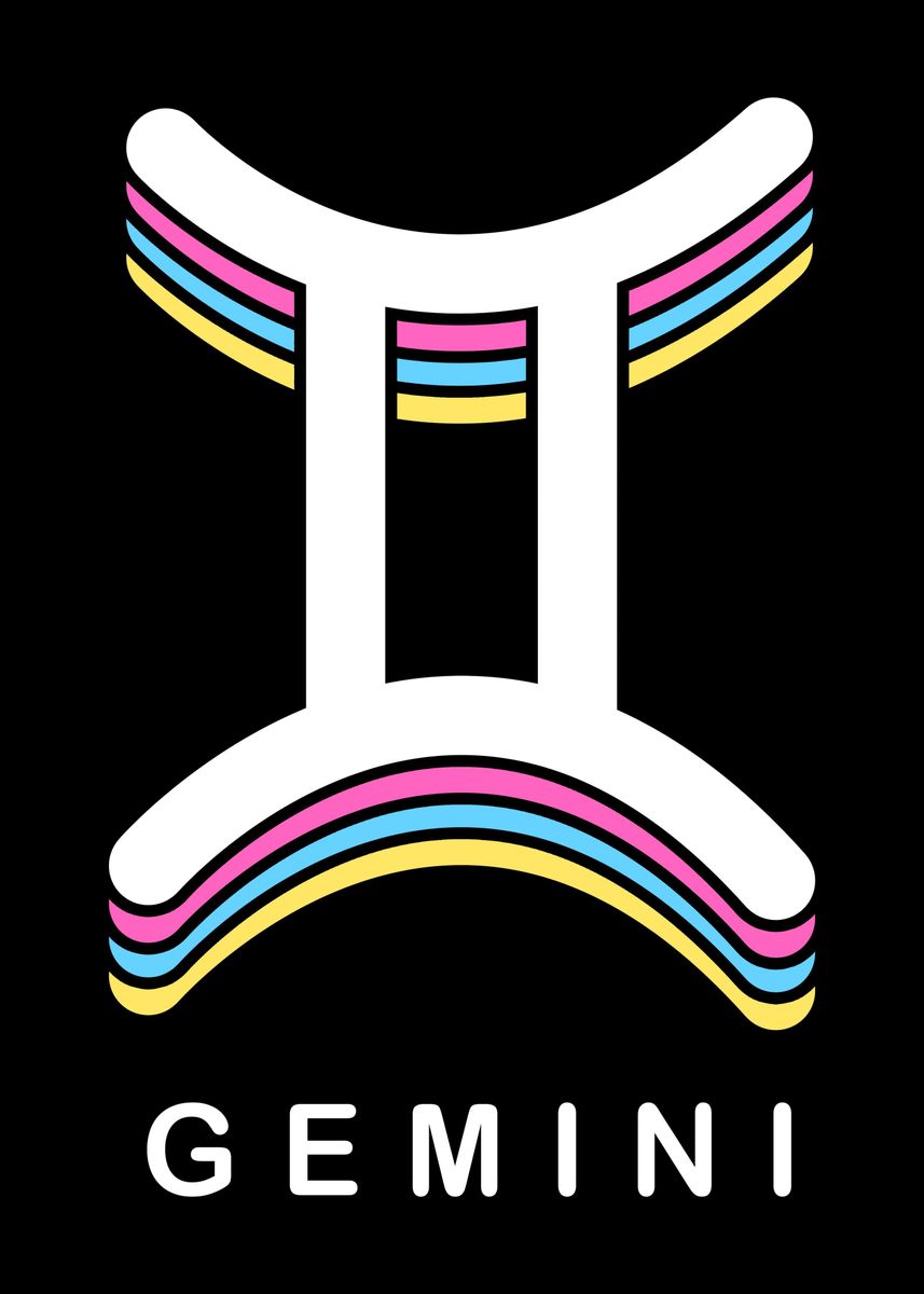 'Gemini Sign' Poster, picture, metal print, paint by FunnyGifts | Displate