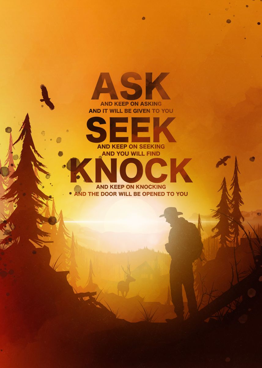 'Ask Seek Knock' Poster by Cedric Rehm | Displate