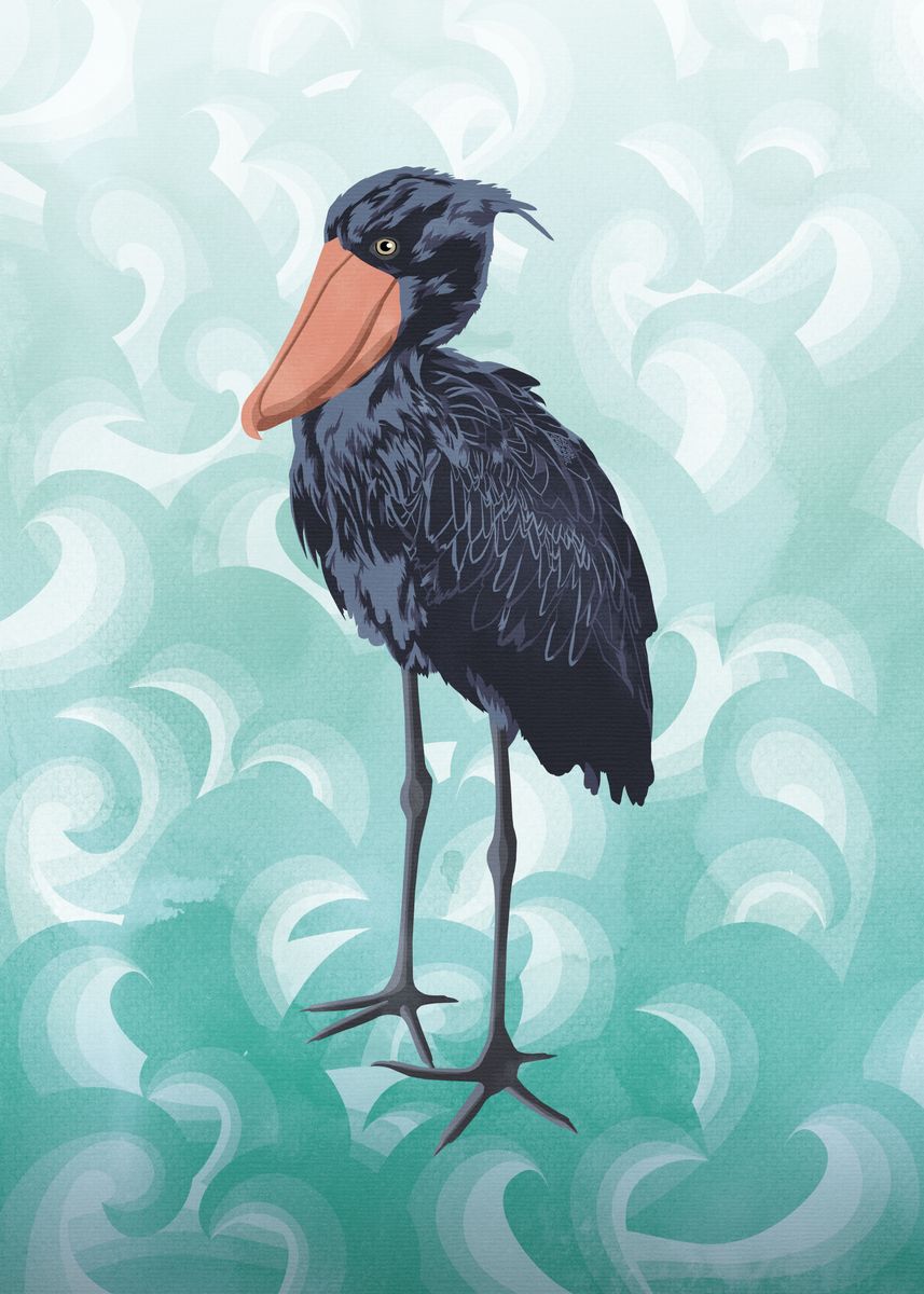 'Shoebill bird' Poster, picture, metal print, paint by Captain ...