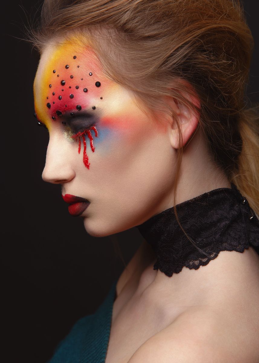 'bloody eyes makeup' Poster by Serhii Zarev | Displate