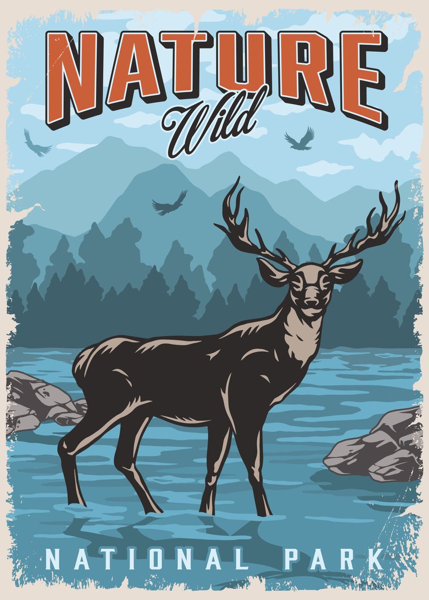 'Nature Wild National Park' Poster, picture, metal print, paint by ...